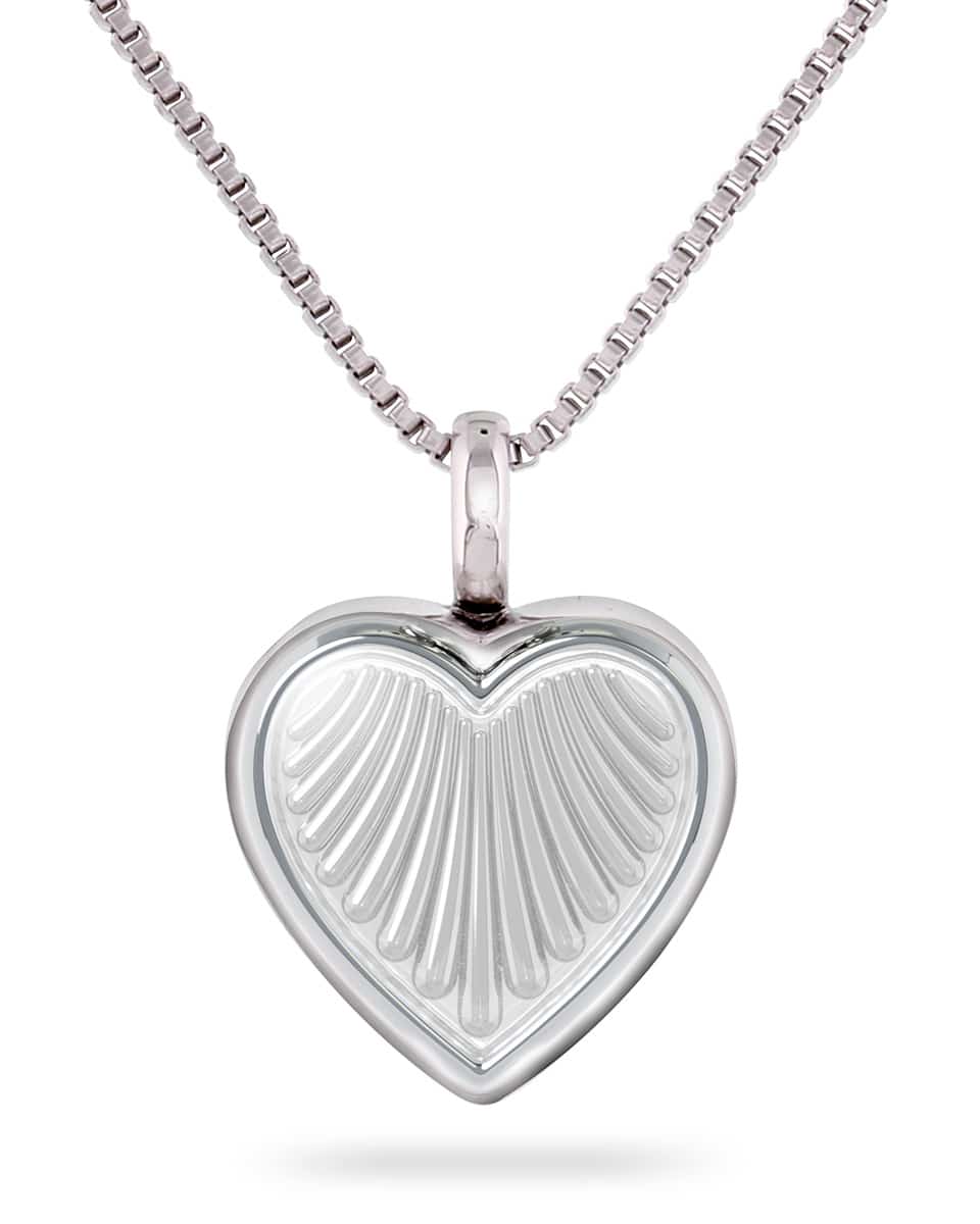 Medaljong i sølv, liten - Hvitt hjerte | Gullsmed Christensen