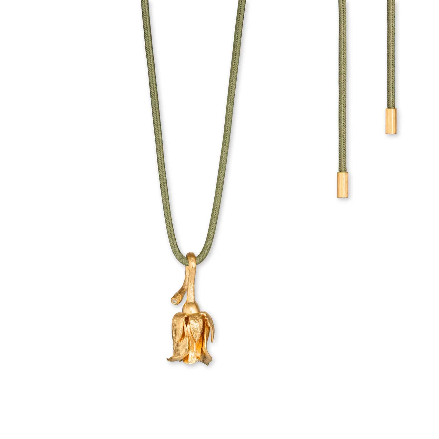 Rose med silkehalskjede forgylt | Gullsmed Christensen